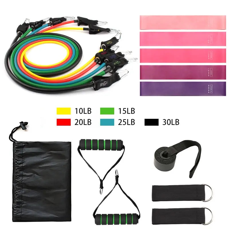 Fitness Resistance Band Tubes Gym Muscle Stretch Training Yoga Pull ...